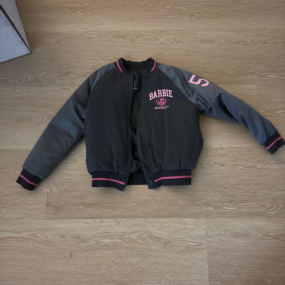 Barbie | Jackets & Coats | Barbie Kids Puffer Jacket Black And Gray ...